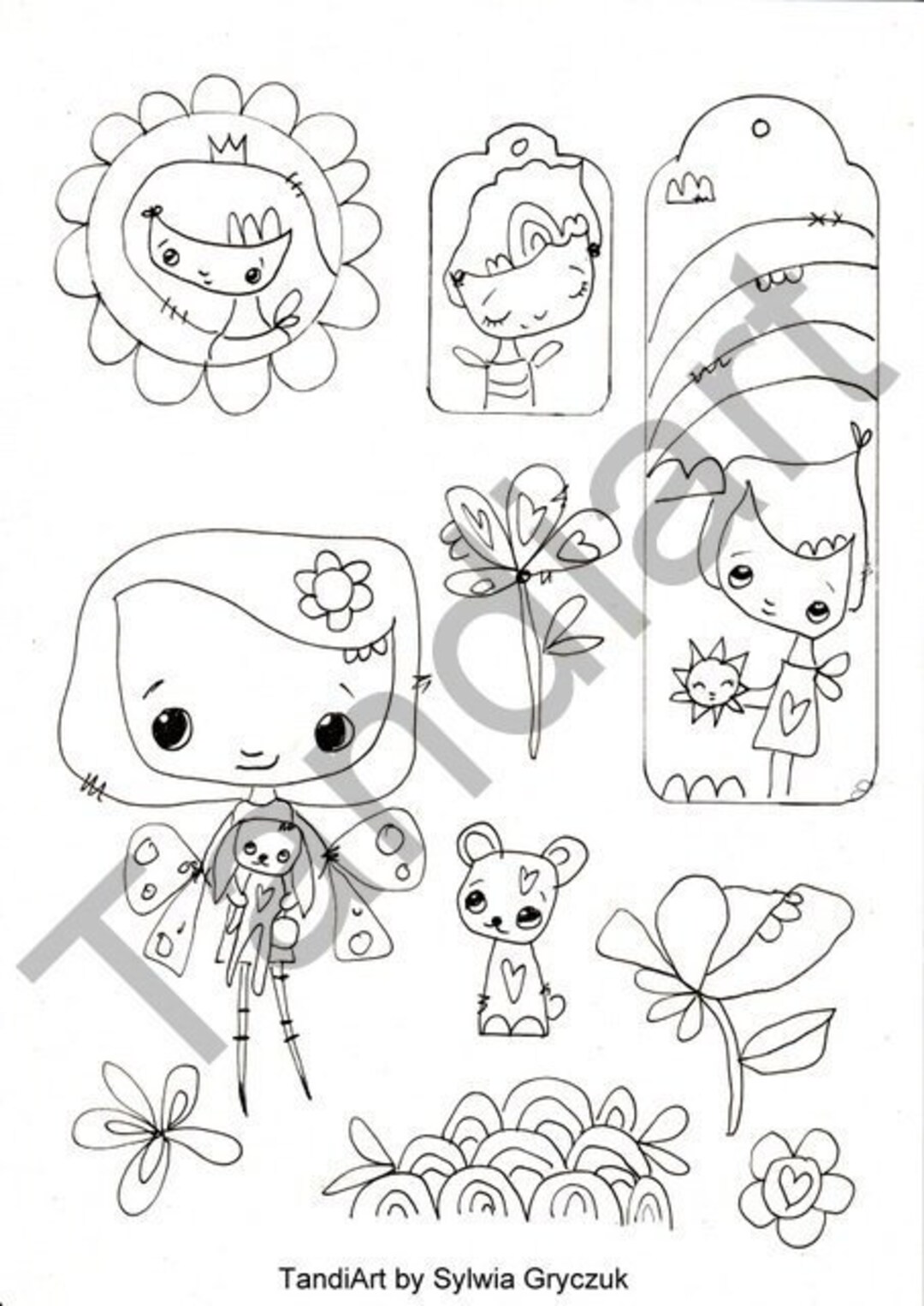 Fairy Stamp 6- Digital Stamp for Papercraft, Scrapbooking, Art ...