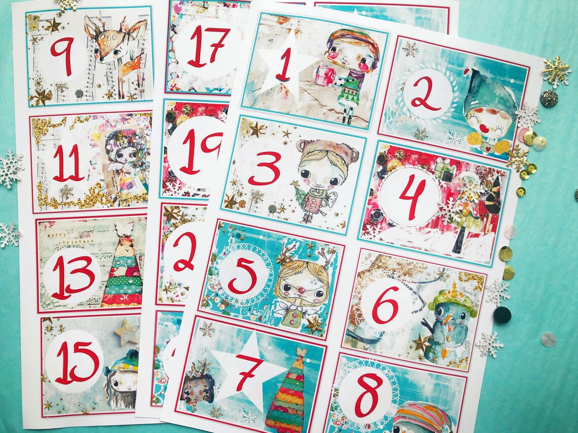 Tandiart Advent Calendar- Bundle of 3 Digital Pages, Advent Calendar ...