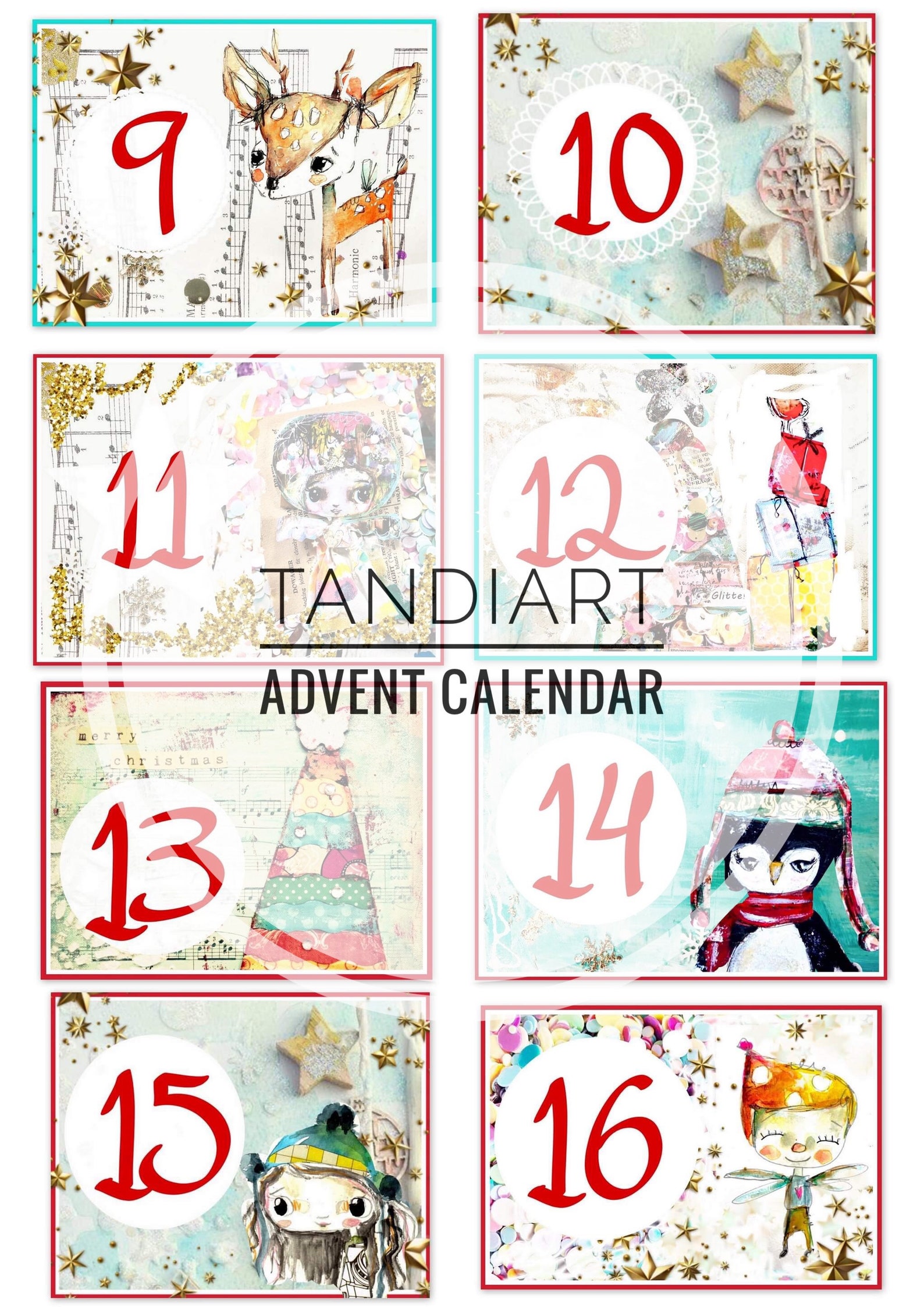 Tandiart Advent Calendar- Bundle of 3 Digital Pages, Advent Calendar ...