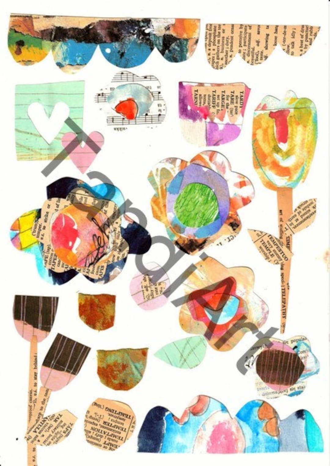Mixed Media Elements 3- Digital Image for Collage, Papercraft, a ...
