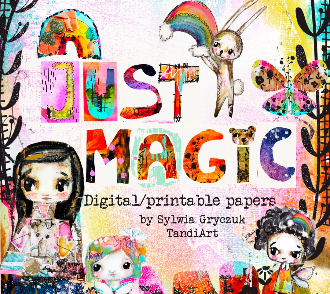 Just Magic - A4 Digital Scrapbook Collage Sheets, Printables, for ...