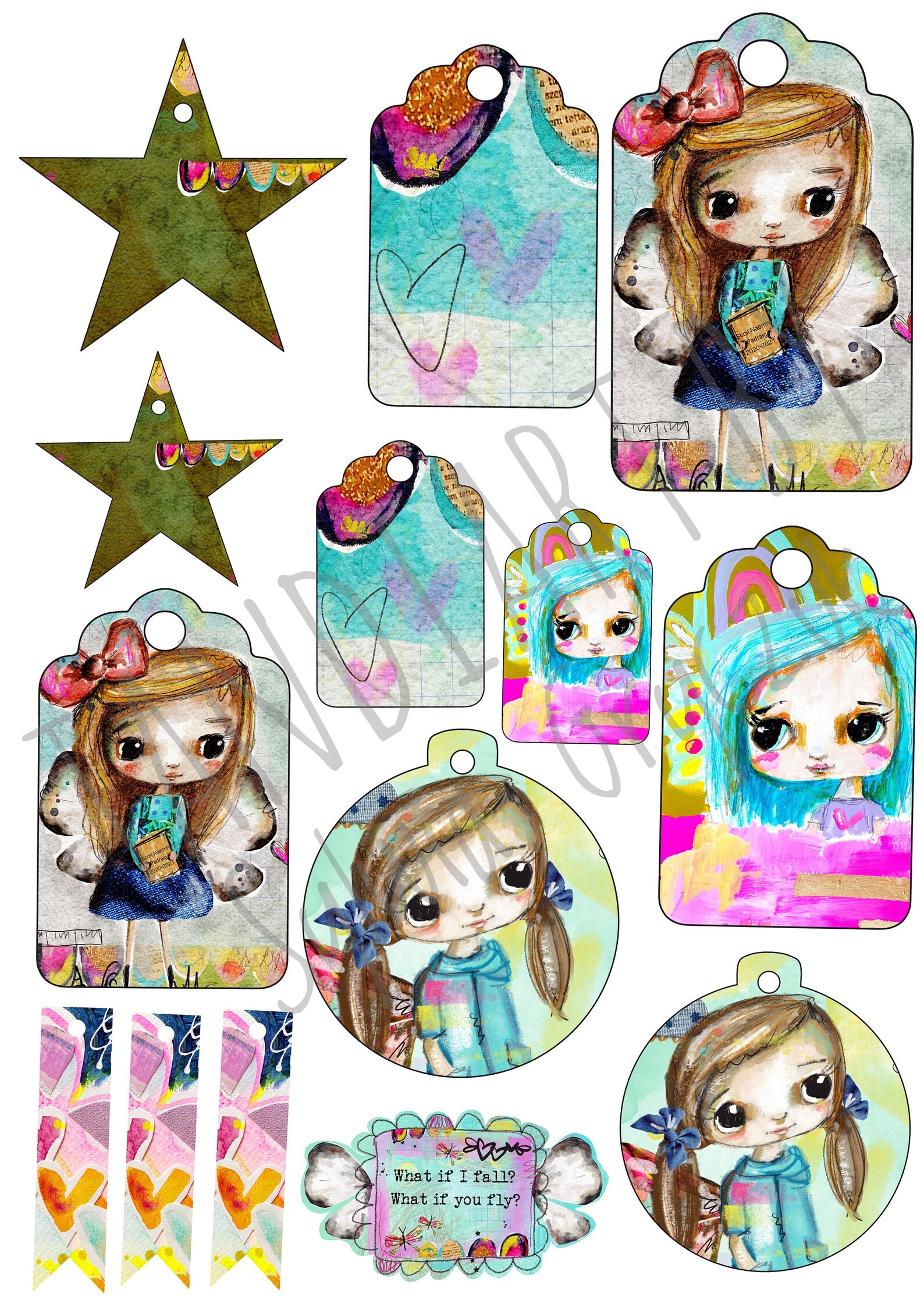 Fairy Tags No 1digital Image for Papercraft, a Printable Image, Collage ...