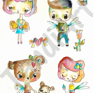 Fairy Coloured Stamp 5-digital Stamp for Papercraft, Scrapbooking, Art ...