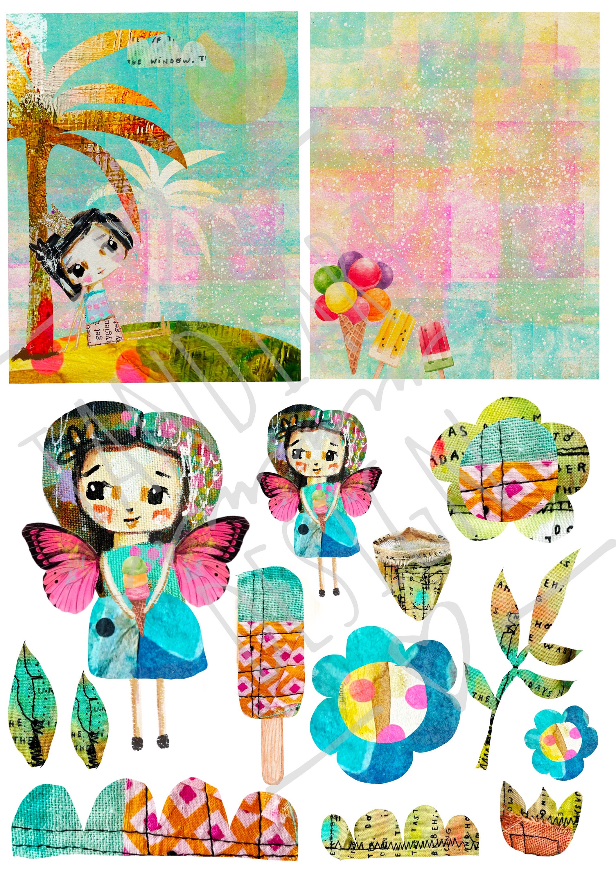 Sprinkles A4 Digital Scrapbook Collage Sheets Printables - Etsy