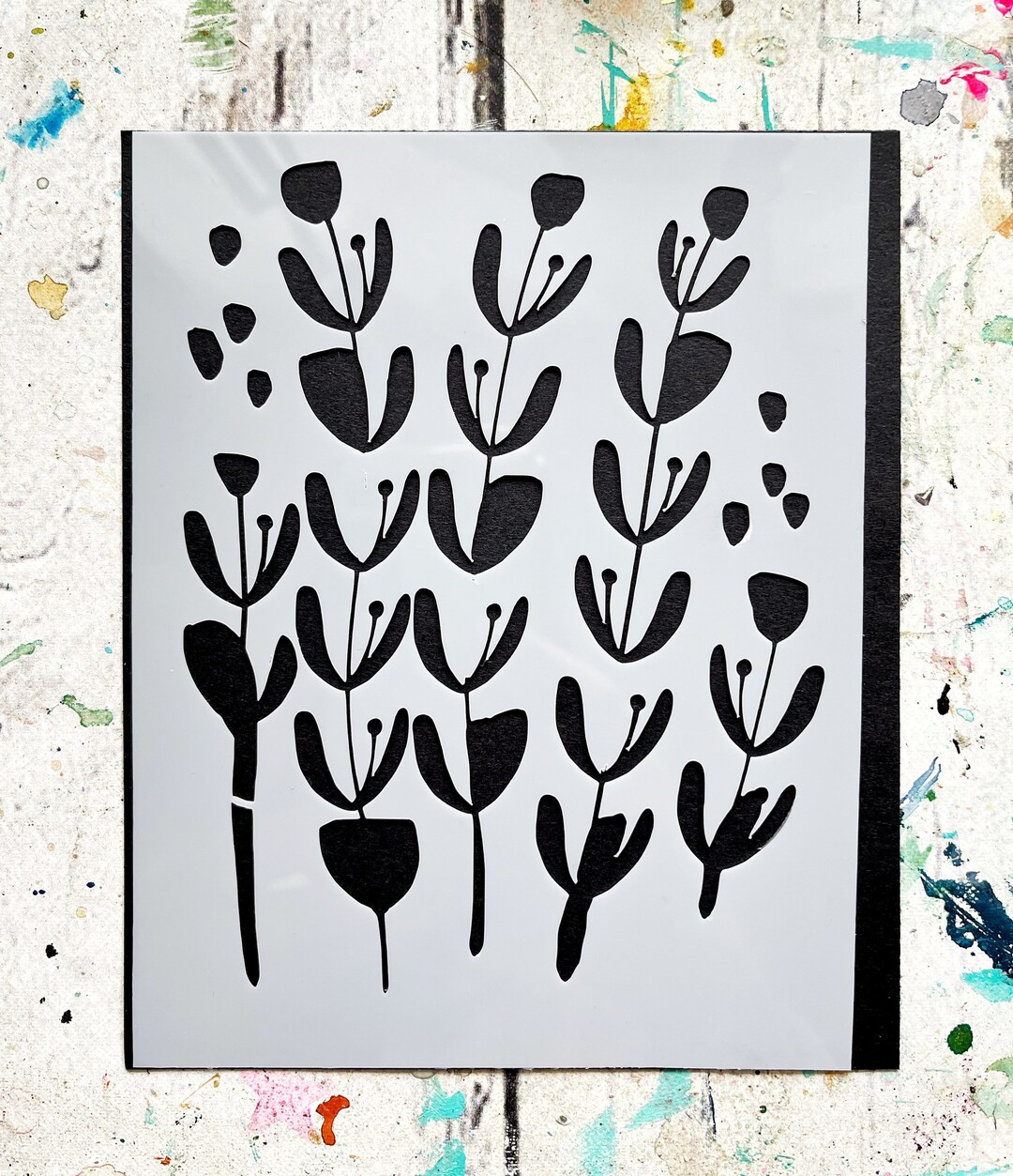 Tandiart Floral 1 Stencil- Art Stencil Mixed Media, Art Journal, Heart ...