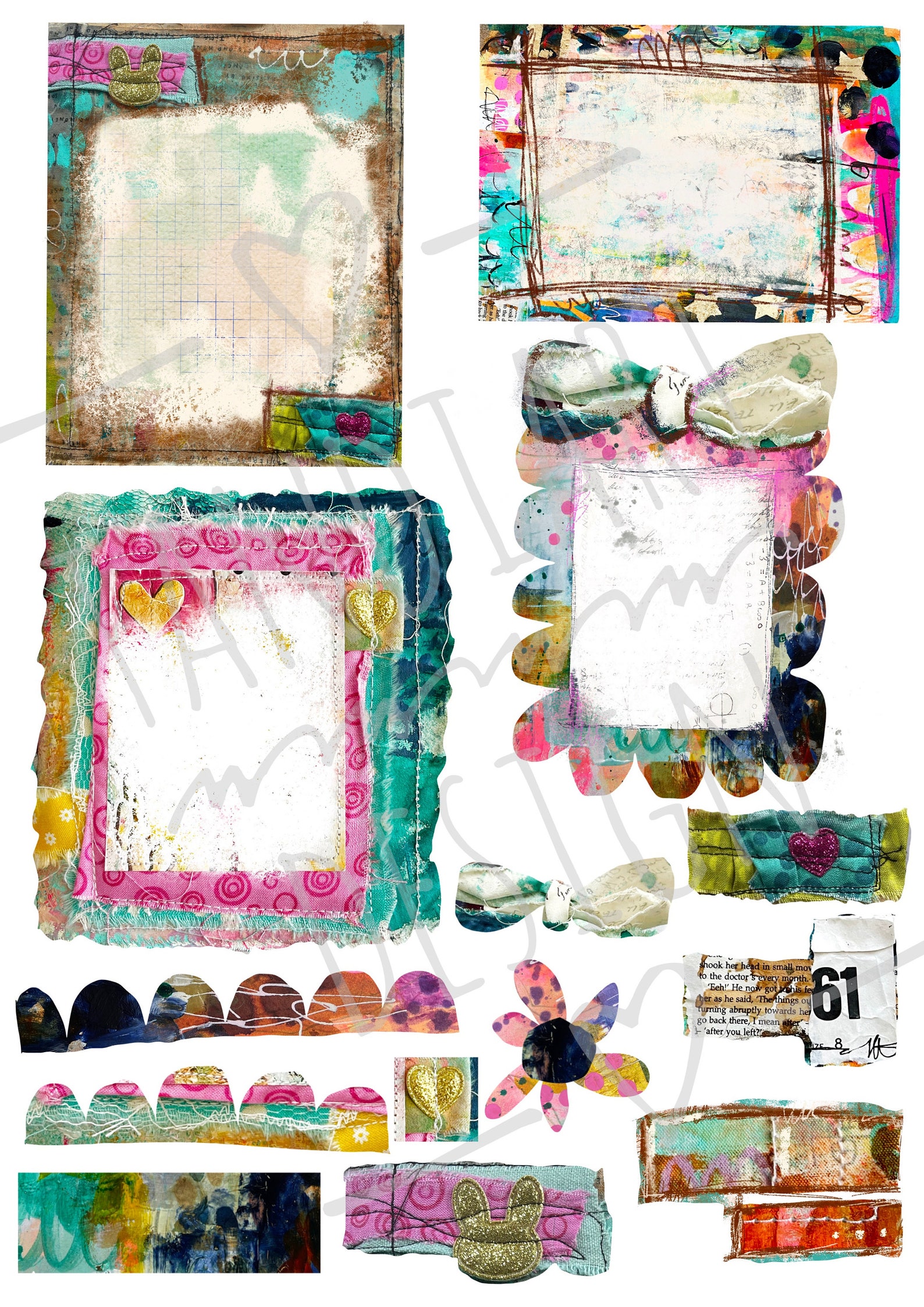 Whimsy Notes 2-digital Image for Papercraft a Printable - Etsy