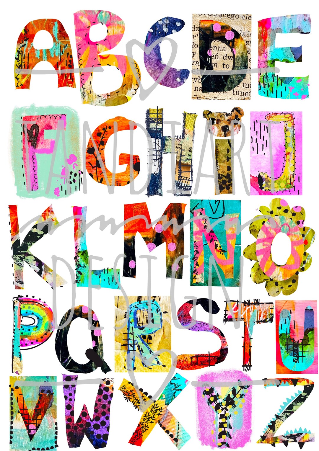 Just Magic- Alphabet Digital Image for Papercraft, a Printable Image ...