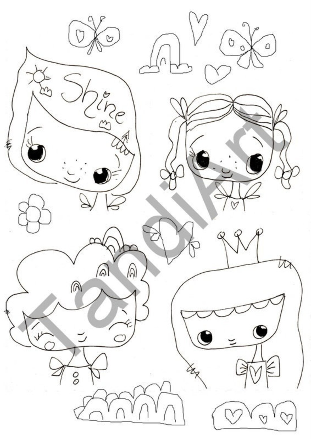 Fairy Stamp 7- Digital Stamp for Papercraft, Scrapbooking, Art ...