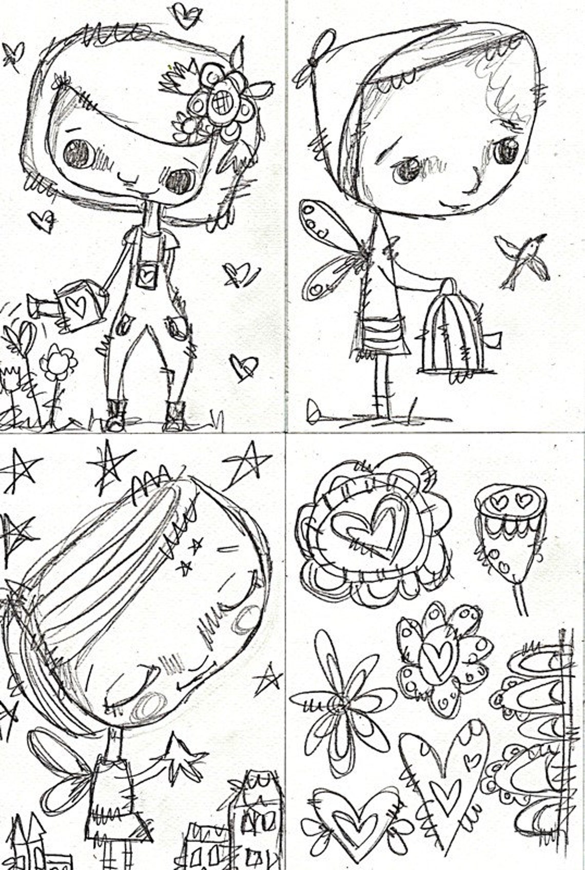 Fairy Stamp 1- Digital Stamp for Papercraft, Scrapbooking, Art ...