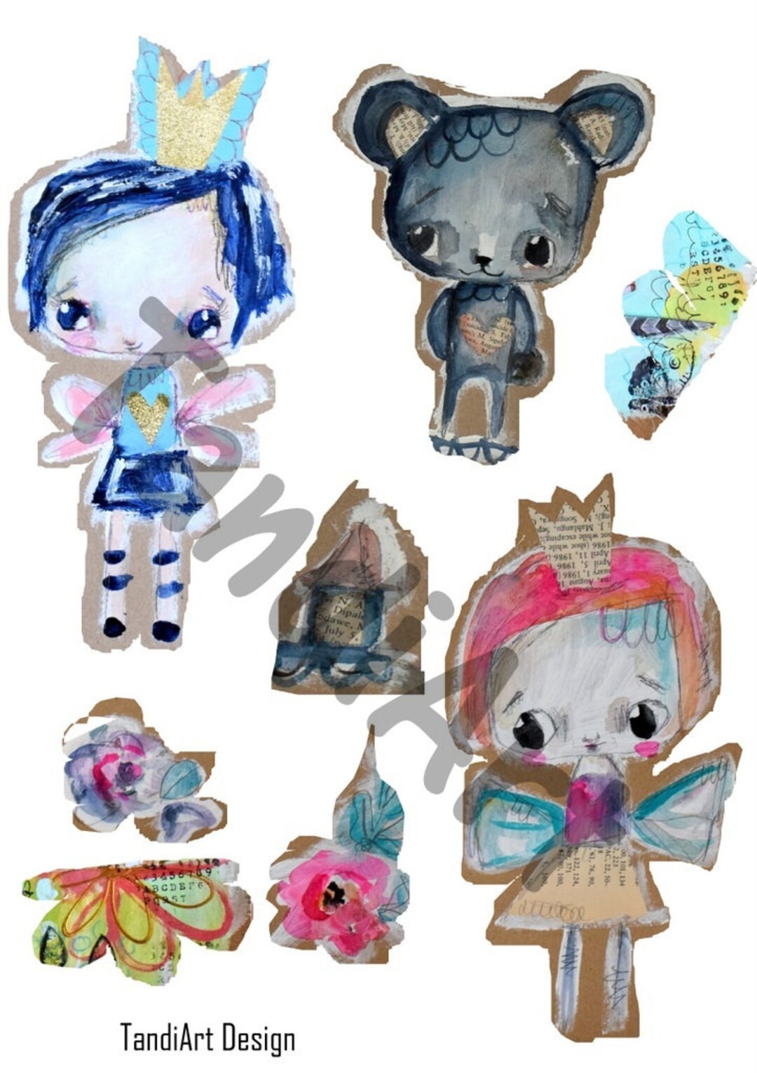 Princess Story- Digital Image for Collage, Home Decor and Papercraft, a ...