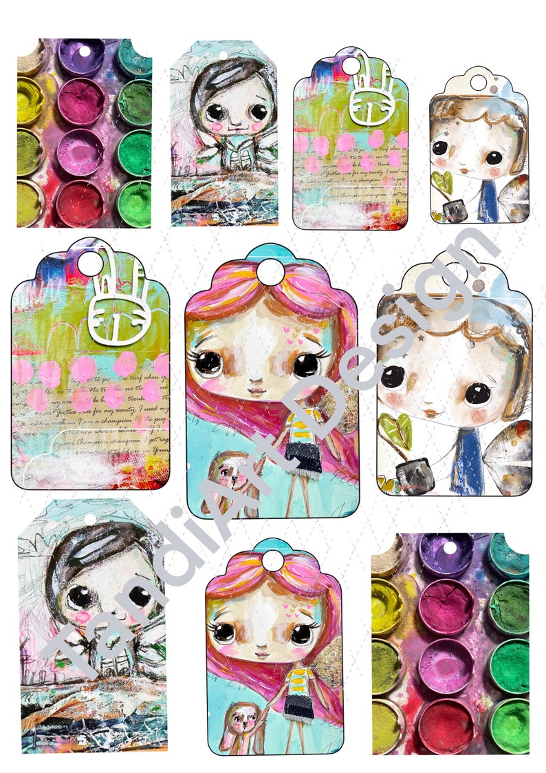 Fairy Tags No 2 Digital Image for Papercraft, a Printable Image ...