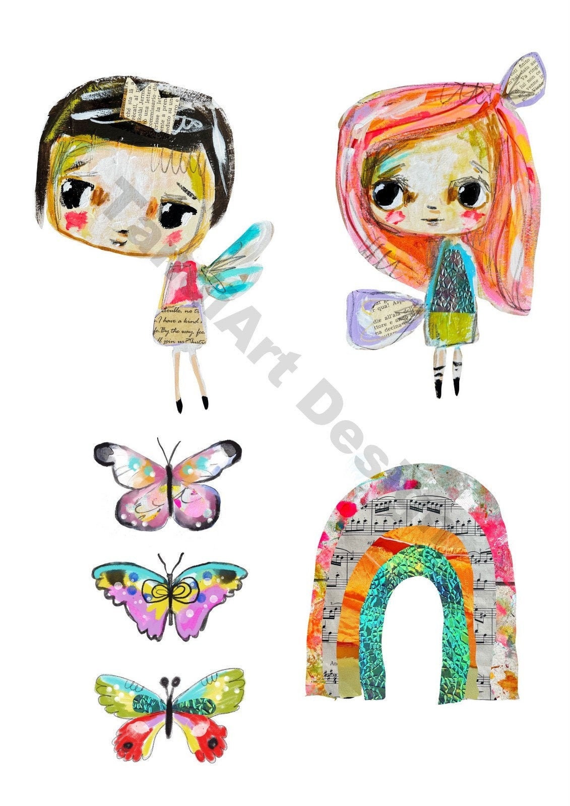 Enchanted Wings no3.5-digital image for papercraft digital image a ...