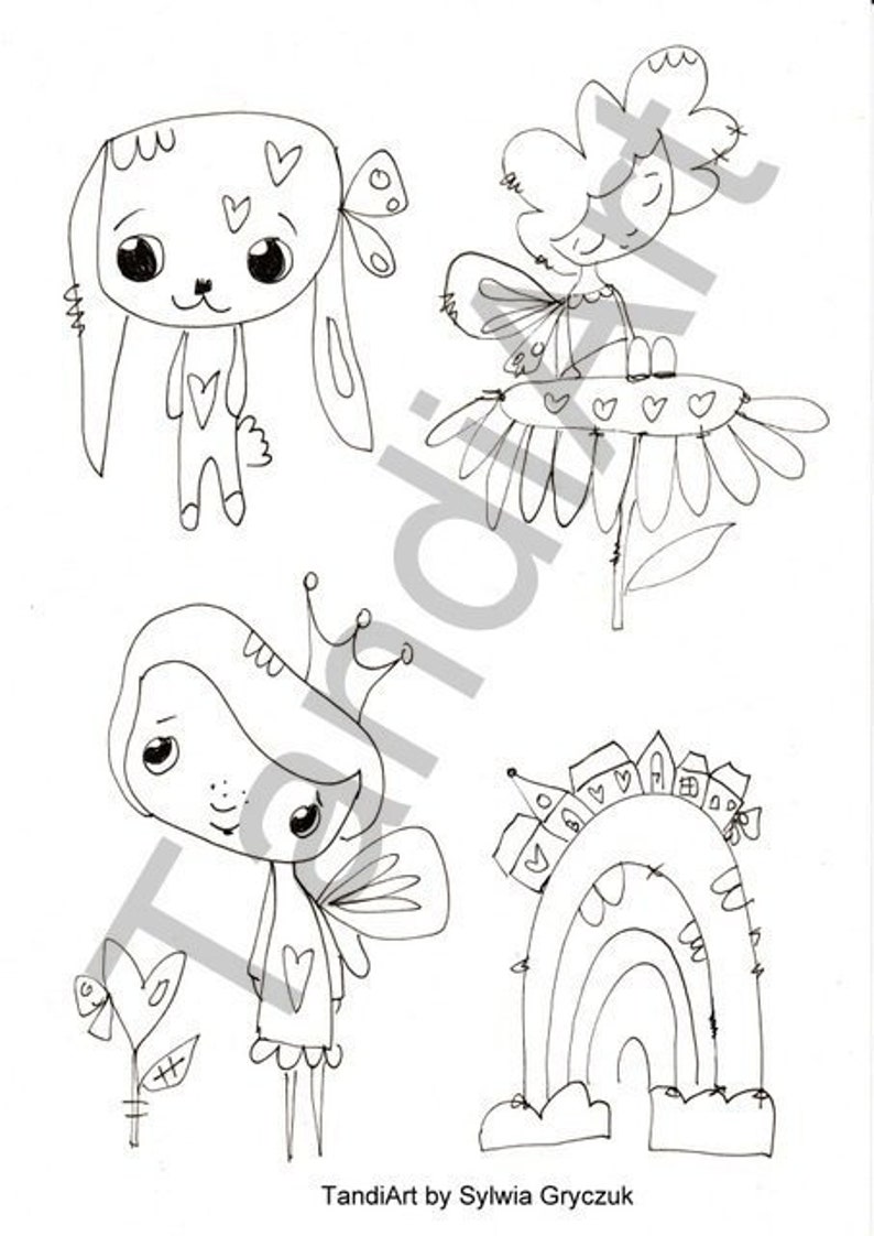 Fairy Stamp 8- Digital Stamp for Papercraft, Scrapbooking, Art ...