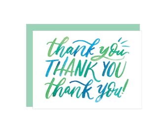 Thanks a Ton Thank You Greeting Card Watercolor Buffalo Card - Etsy