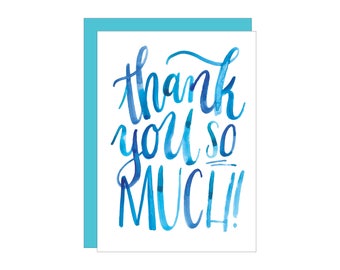 Thank You Card Thanks so Much Appreciation Card Handmade - Etsy