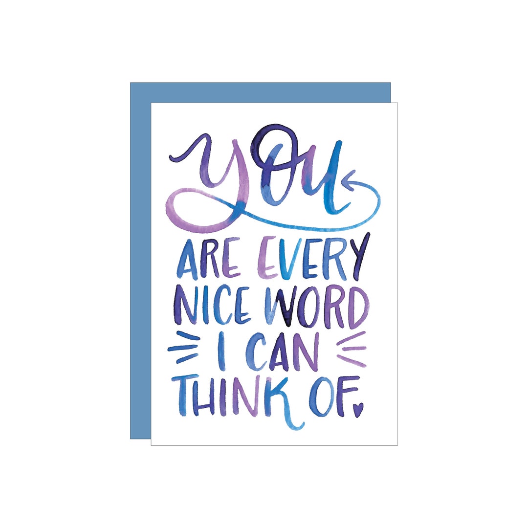 Every Nice Word Greeting Card - Etsy