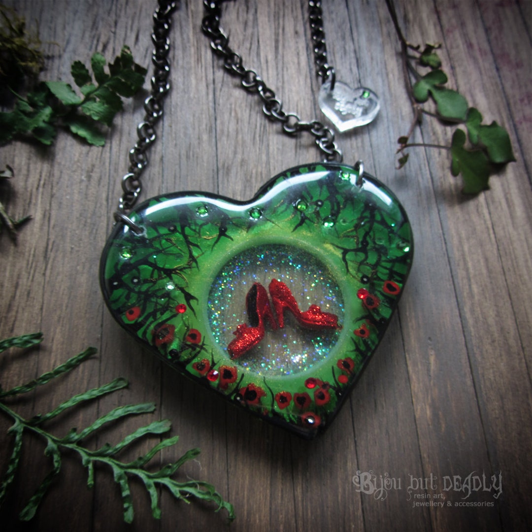 Ruby Slippers Diorama Resin Pendant ~~ Statement Necklace, Poppy ...