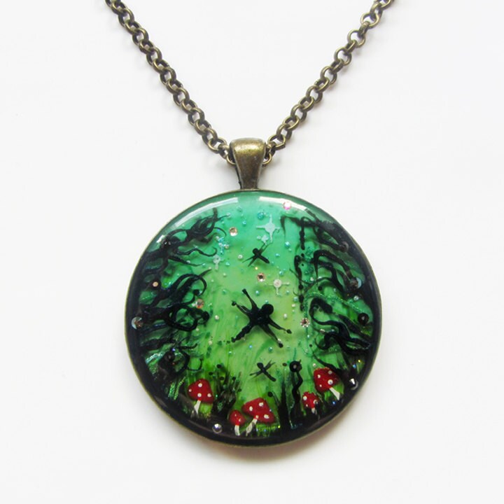 Enchanted Forest Fairy Hand Painted Pendant - Choice of Fairy or ...