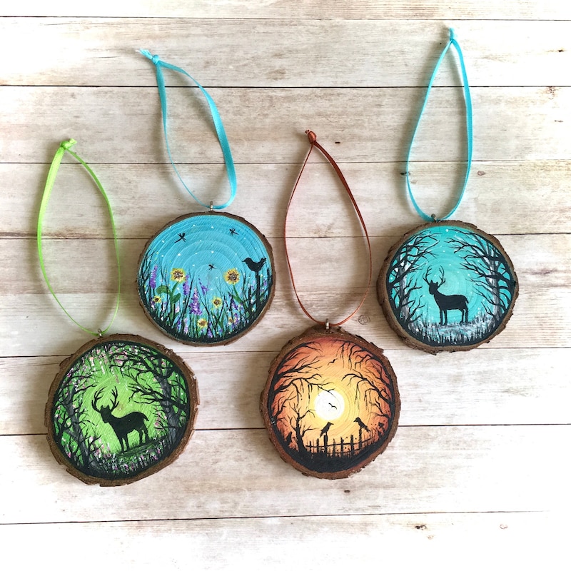 Wood Slice Art - Etsy UK