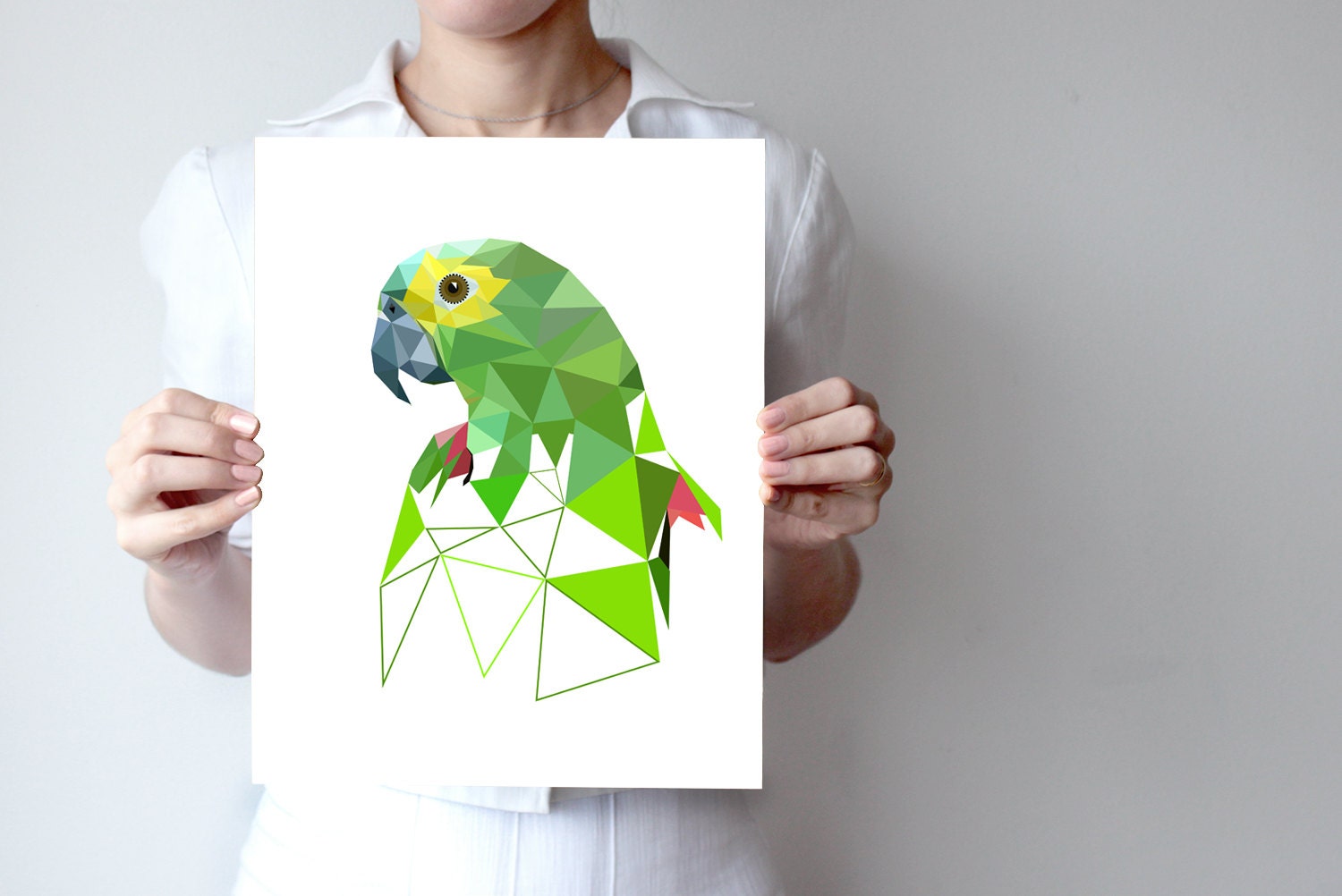 Parrot art Geometric art Parrot art print Geometric print | Etsy