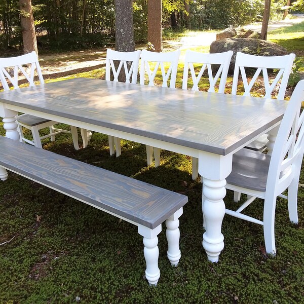 Farmhouse Table and Chairs - Etsy