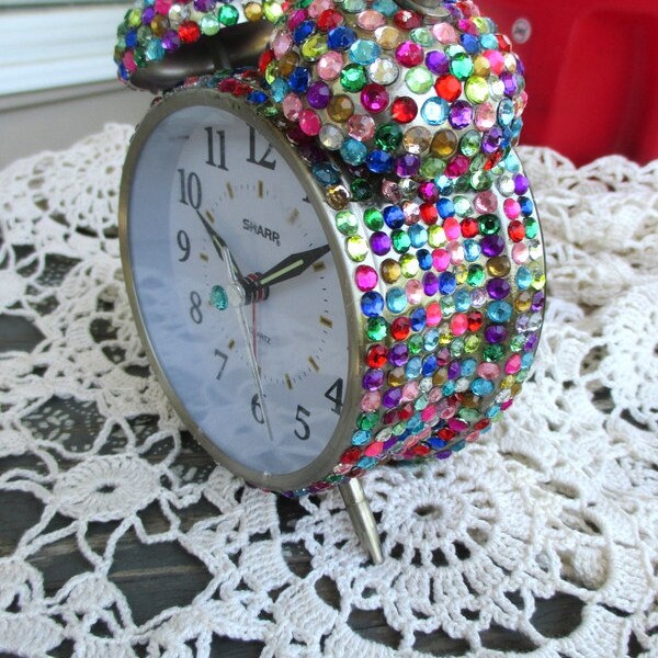 Rhinestone Clock - Etsy