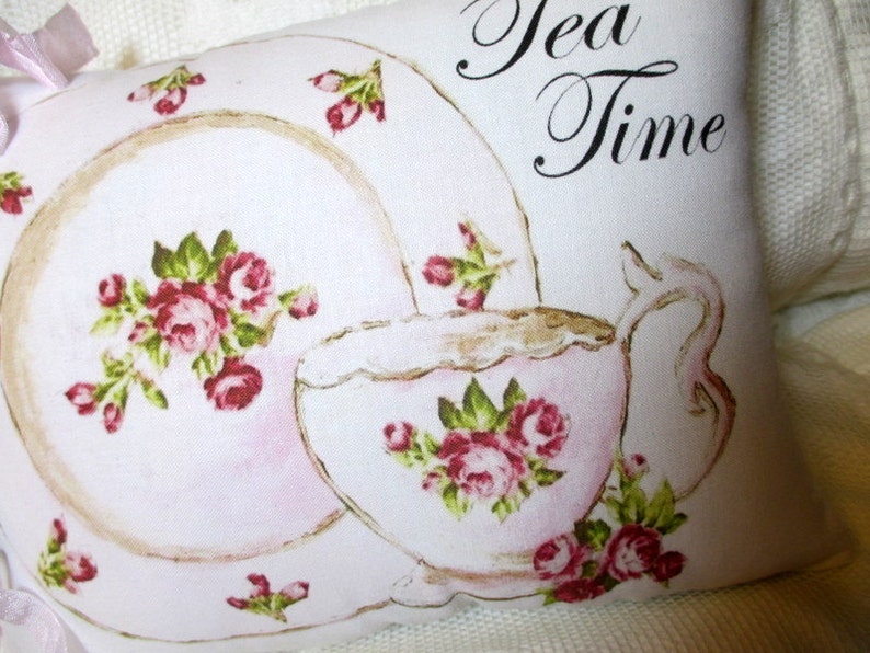 TEA Time Pillow Pink ROSES Teacup Pillow Pink Roses Pillow - Etsy