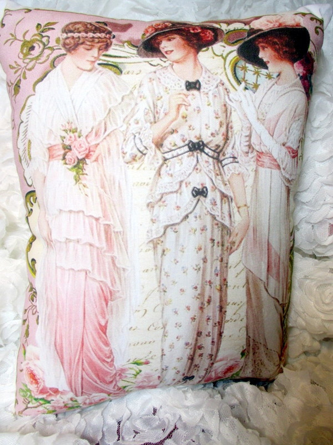 VINTAGE Ladies Pillow, Shabby PINK Ladies, Shabby Chic Pillow, Women ...