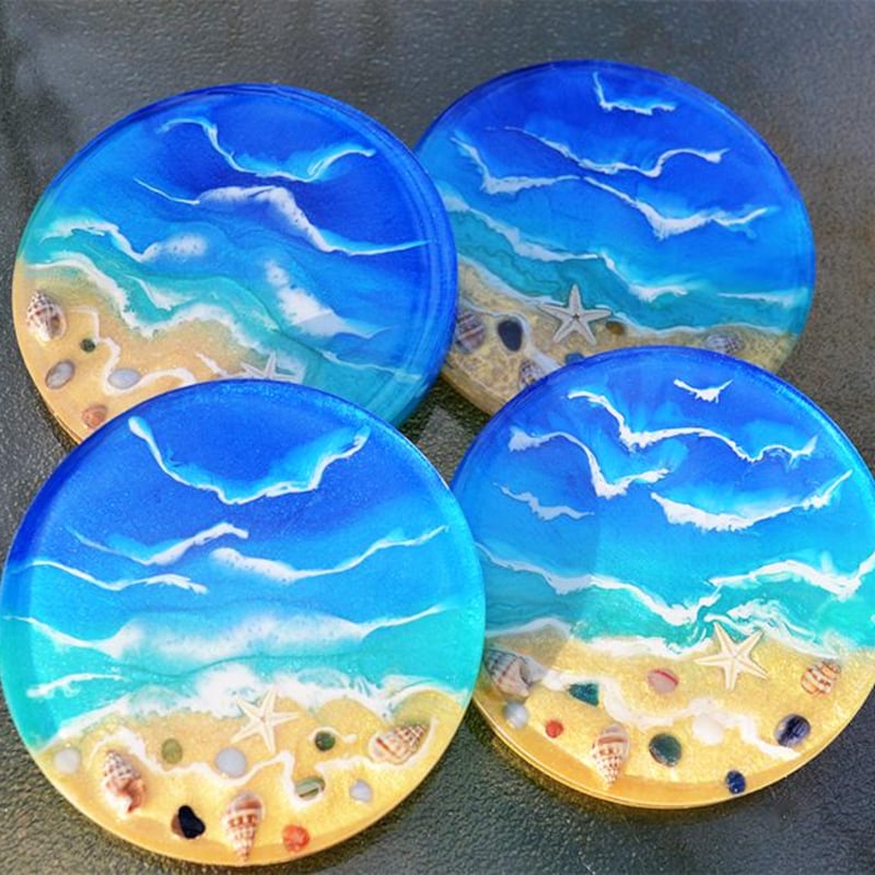 Seashell Coasters - Etsy