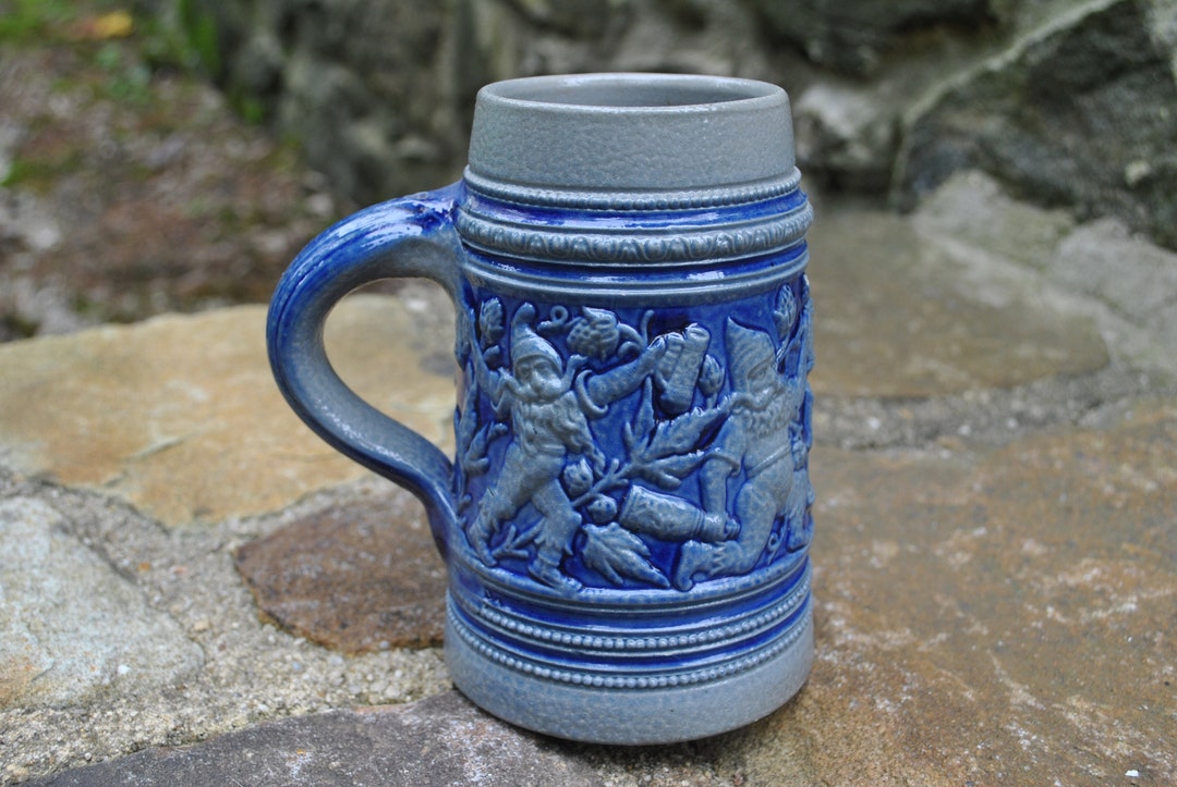 Stein German Mug Beer Vintage Barware Cobalt Half Liter - Etsy