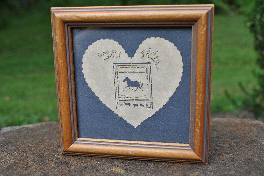 Scherenschnitte Paper Cutting Small Horse Art Wall Decor Country Framed ...