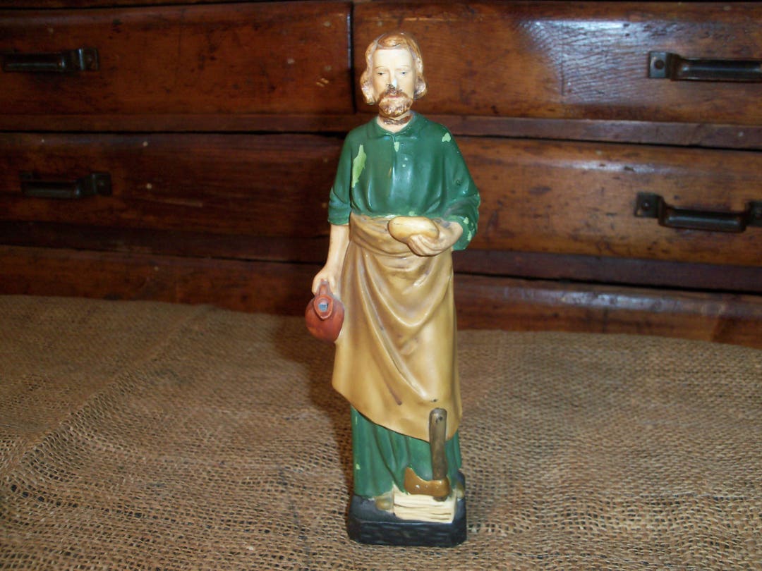 Antique Ceramic Jesus Figurine Hand Painted Statue Tabletop - Etsy