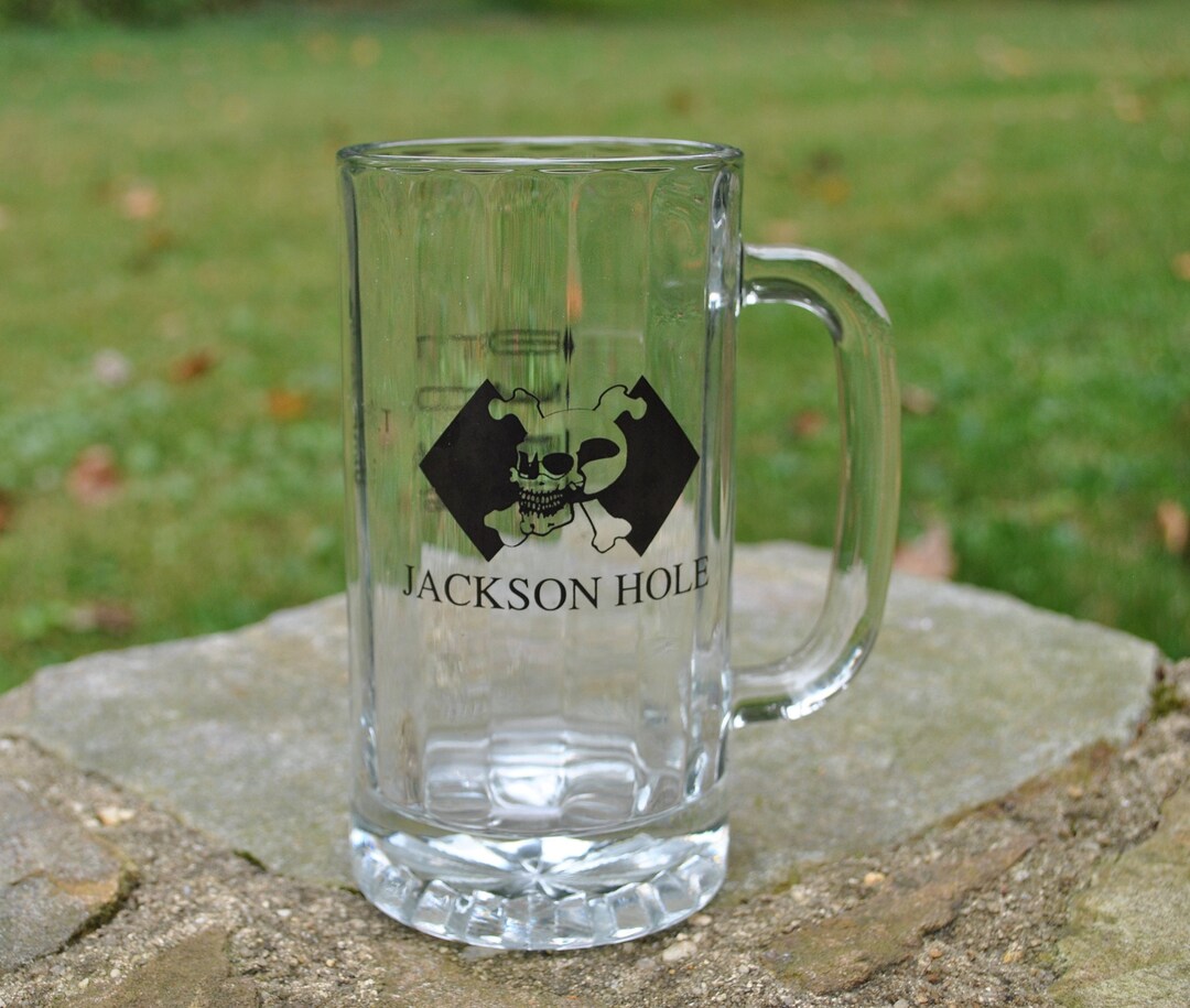 Jackson Hole Mug Glass Drinking Barware Skiing Black Diamond Snow - Etsy