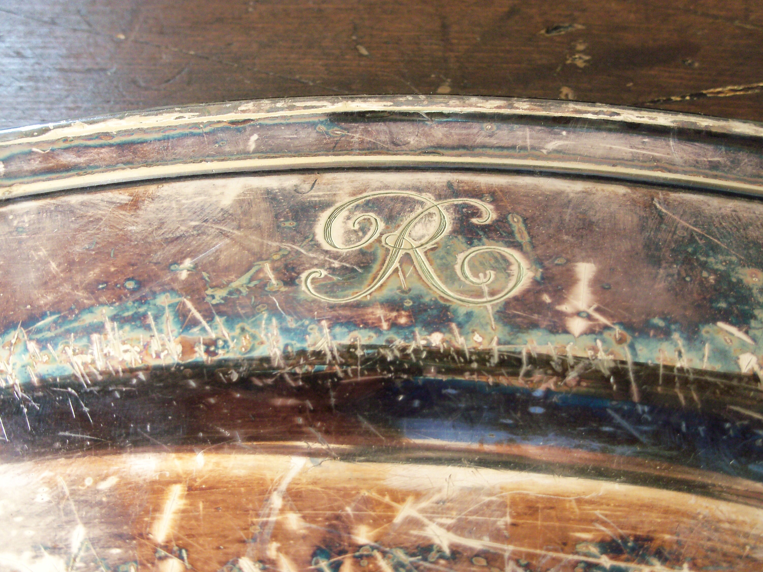 Vintage Gorham Siver Plate Serving Tray Initial R Oval Formal - Etsy