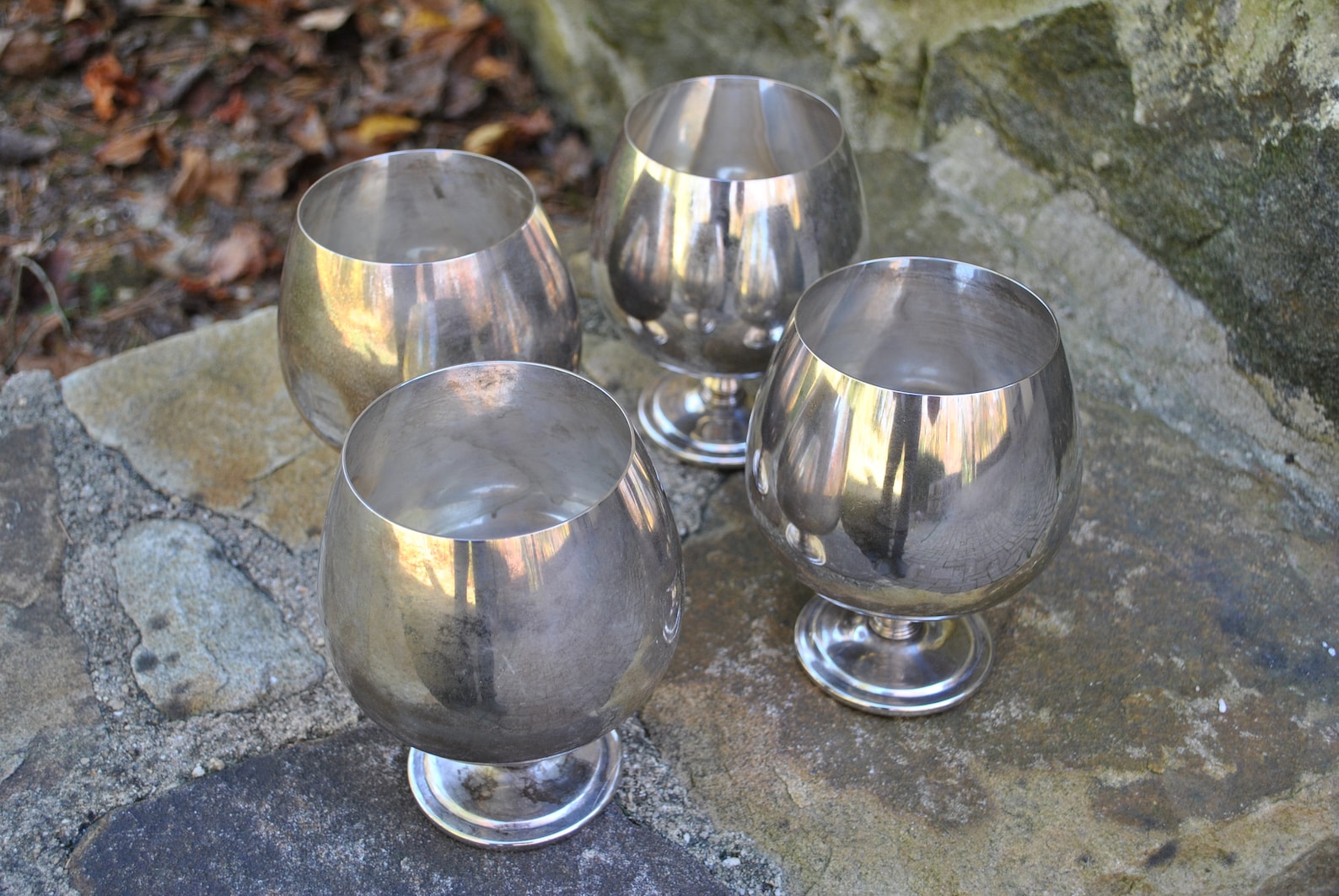 Oneida Large Goblets Wine Glasses Silverplate Formal Set of 4 - Etsy