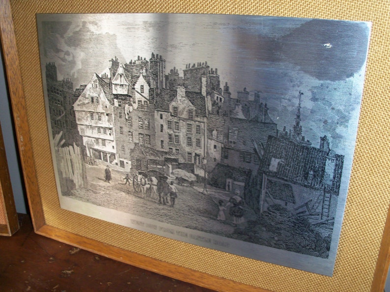 Vintage Pair of Stainless Steel Etchings England Wall Art - Etsy