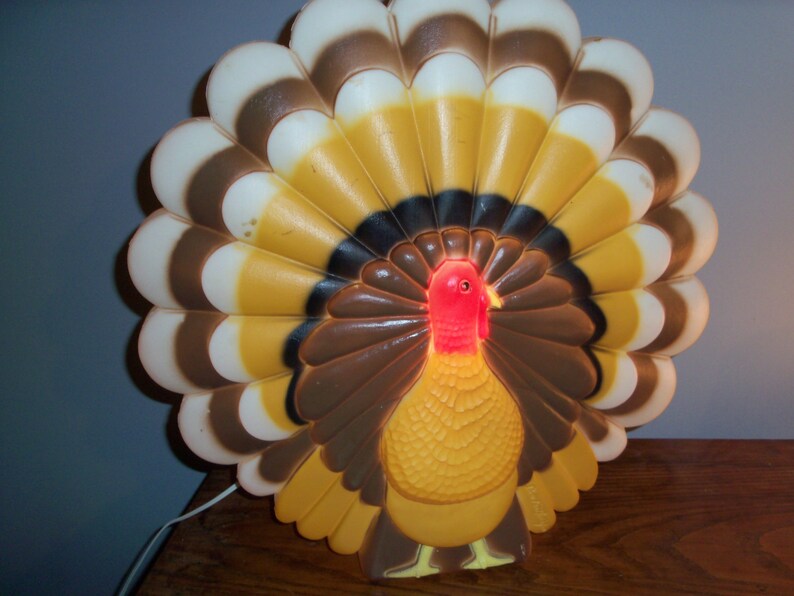 Super Cool Vintage Large Plastic Light Up Turkey Thanksgiving | Etsy