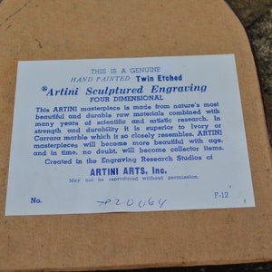 Artini Plaque Sculptured Engraving Hand Painted Etched Four Dimensional ...