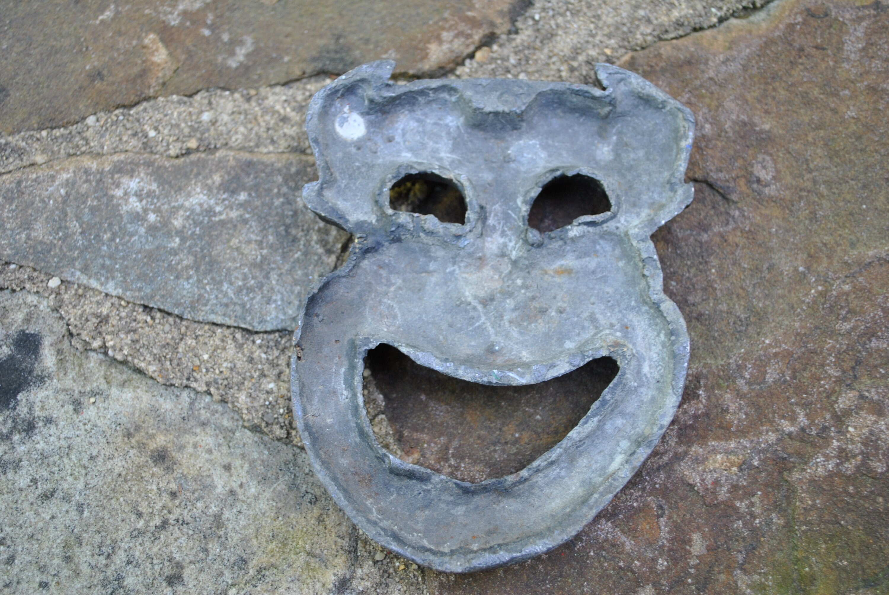 Antique Very Heavy Metal Theater Mask Wall Decor Theatre Happy | Etsy