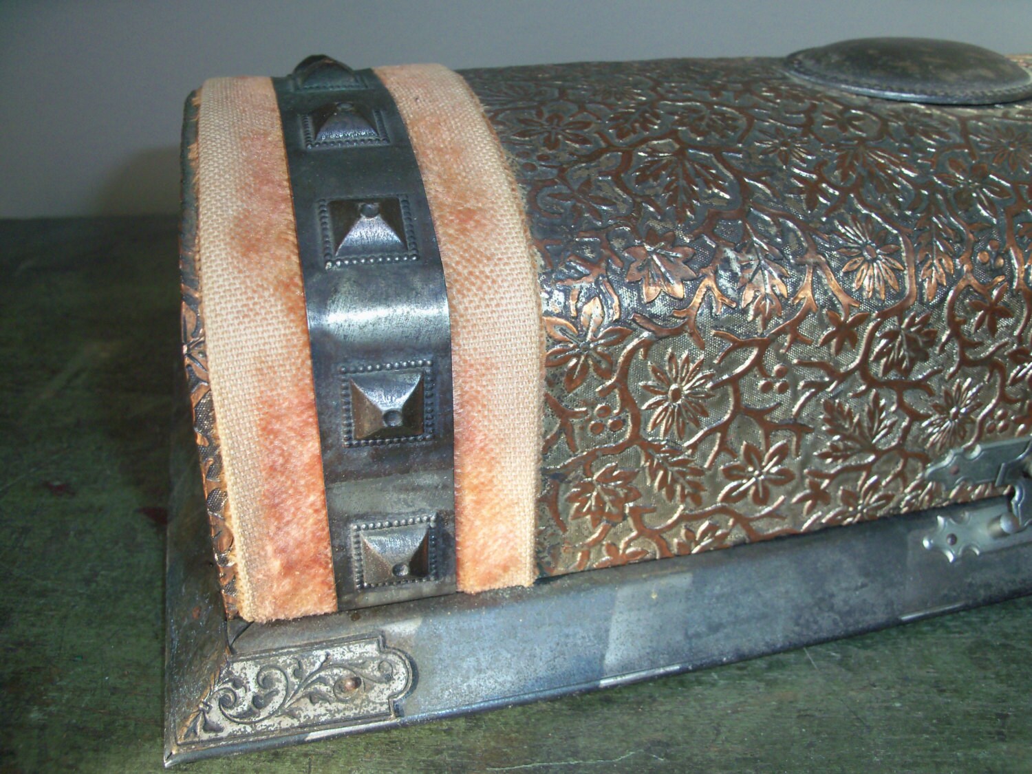 18th Century Copper Over Wooden Box Inlay Intricate Detail Trinket ...