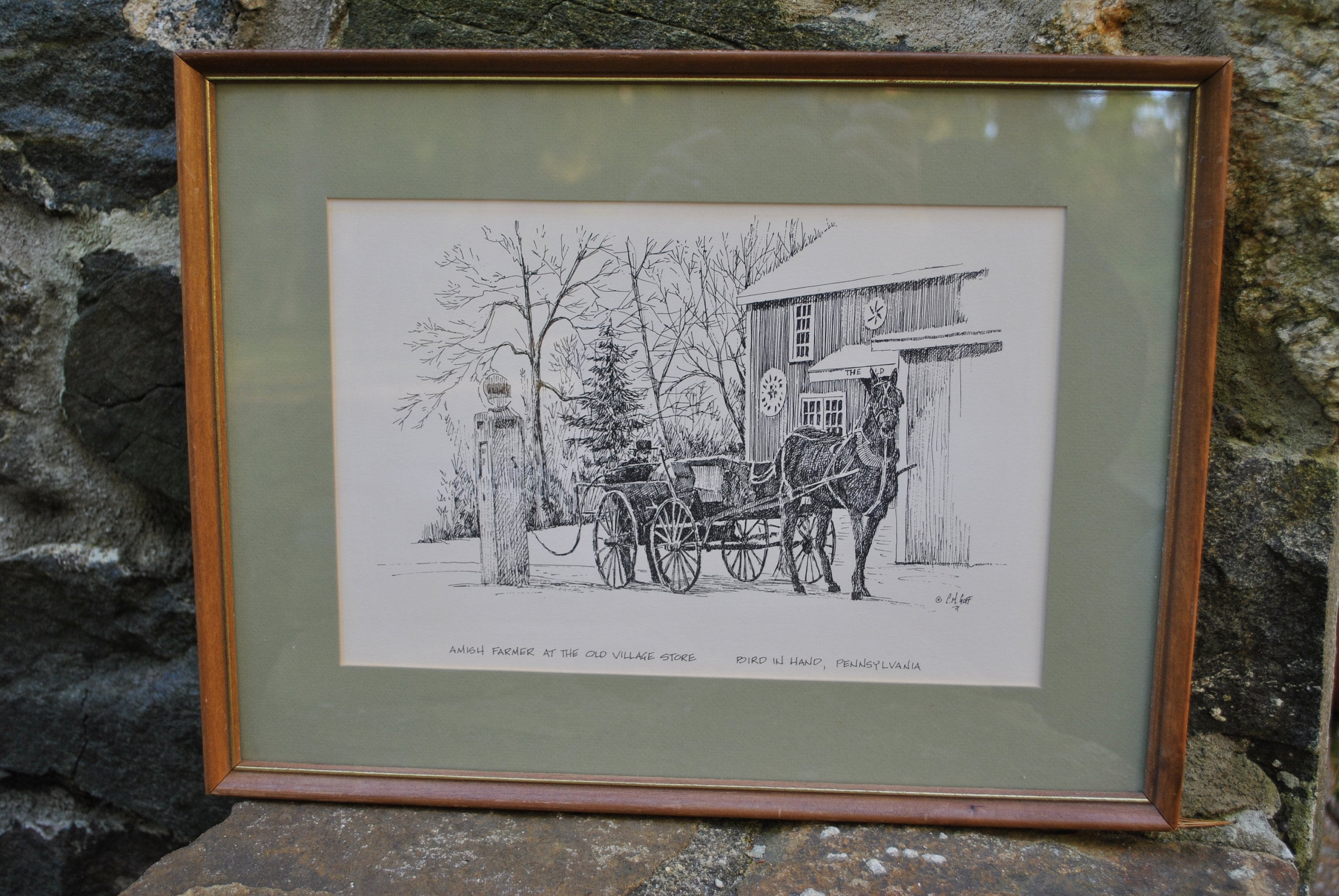 Amish C.M. Goff Framed Print Lancaster Bird in Hand | Etsy