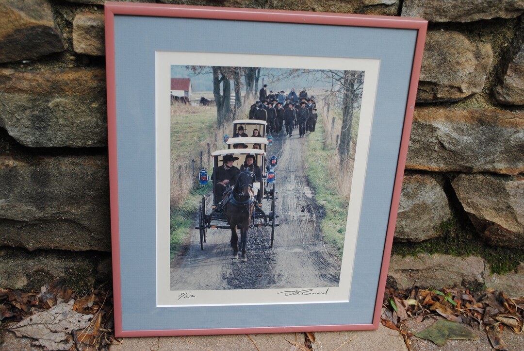 Vintage Dick Brown Photograph Amish Procession Buggy Pennsylvania ...
