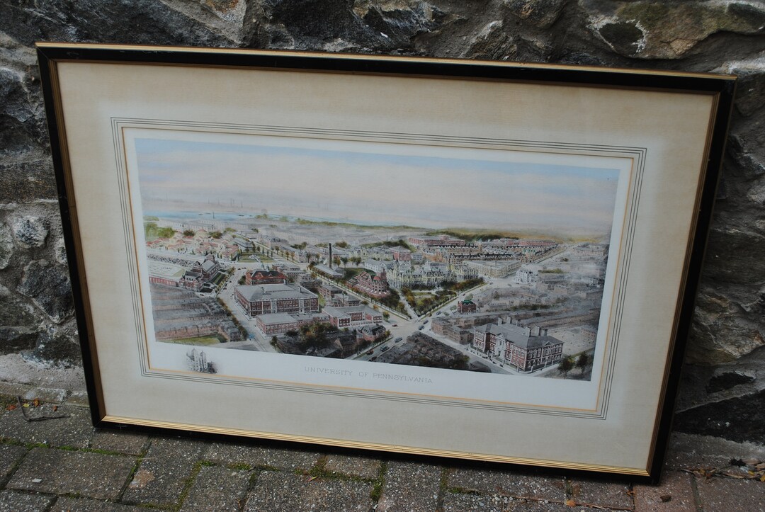 Antique Richard Rummell Very Large Framed Lithograph University of ...