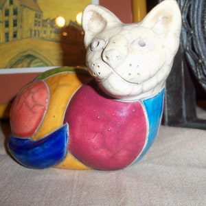 Colorful Vintage Ceramic Pottery Cat - Etsy
