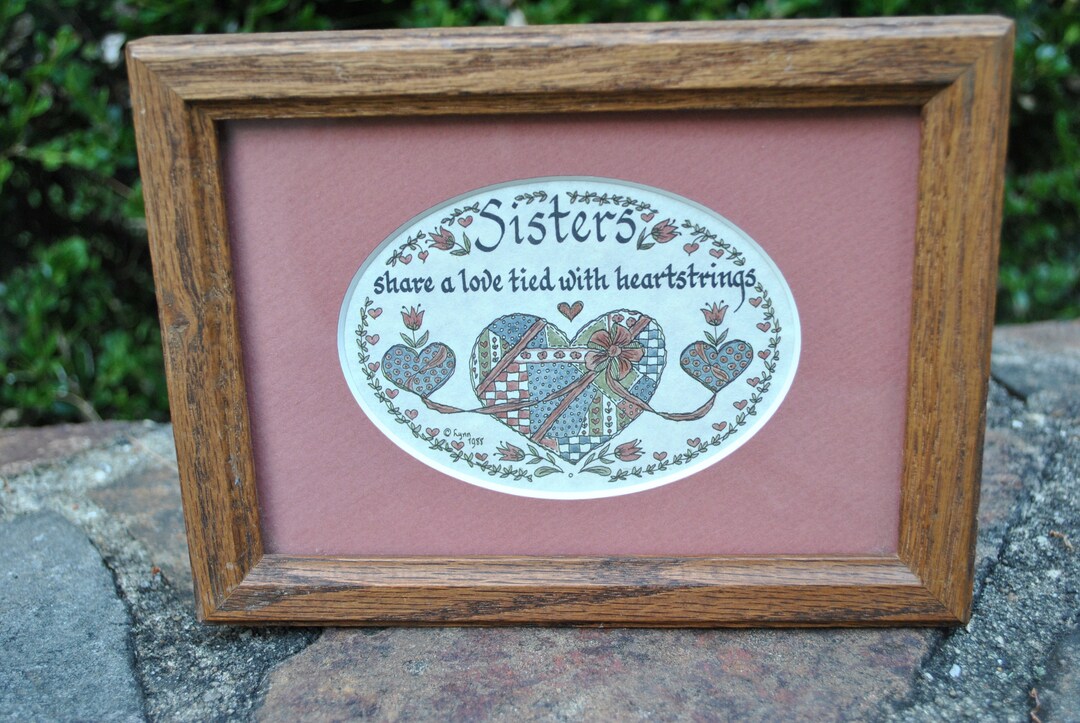 Sisters Calligraphy Handmade Wall Art Gift Siblings Love Family - Etsy