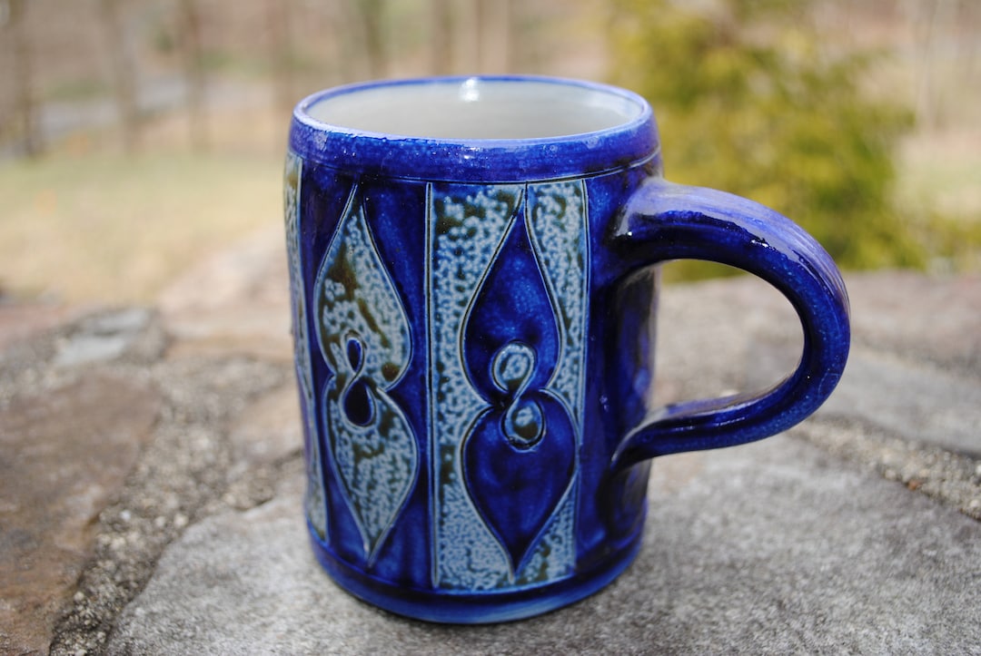 Vintage Handarbeit German Salt Glazed Stein Beer Cobalt Handmade ...