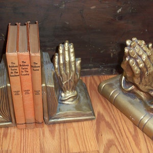 Vintage Set of Praying Hands Bookends and Doorstop/statue Large ...