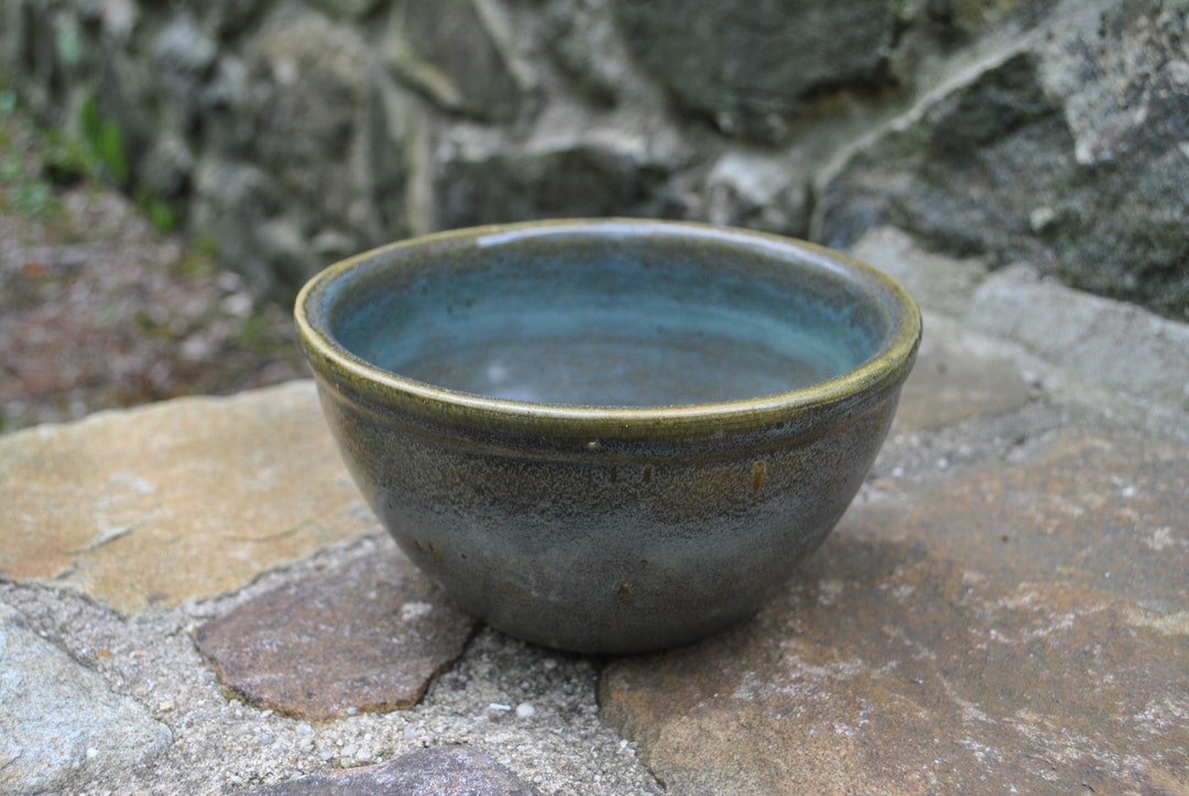 Handmade Pottery Bowl Blue Green Rustic - Etsy