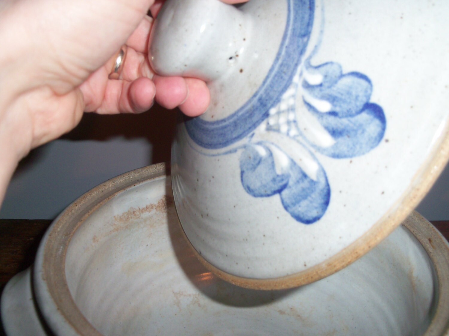 Beautiful Handmade Stoneware Large Blue Pottery Steamer Bowl | Etsy