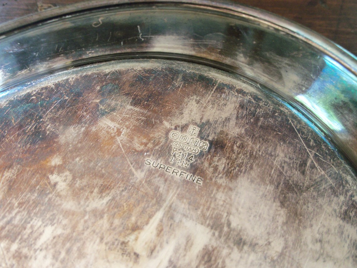 Vintage Gorham Siver Plate Serving Tray Initial R Oval Formal - Etsy